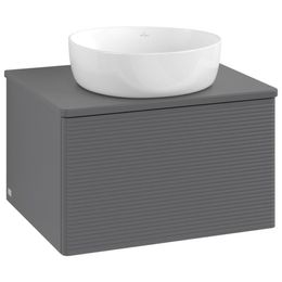 Villeroy & Boch Villeroy und Boch Antao Waschtisch-Unterschrank K29150GK 60x36x50cm, Hahnloch, Waschbeckenplattenfarbe Lack, anthracite matt lacquer