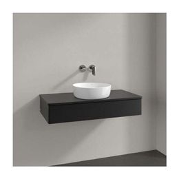 Villeroy & Boch Villeroy und Boch Antao Waschtisch-Unterschrank K09150PD 100x19x50cm, Hahnloch, Waschbeckenplattenfarbe Lack, black matt lacquer