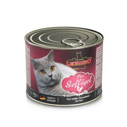 Leonardo Gefl&uuml;gel Pur Premium Katzen-Nassfutter ohne Aromastoffe 6x200g