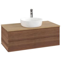 Villeroy & Boch Villeroy und Boch Antao Waschtisch-Unterschrank K20151HM 100x36x50cm, Hahnloch, Waschbeckenplattenfarbe honey oak, warm walnut