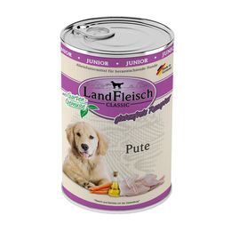 Landfleisch Pur Dog Classic Junior Pute Hunde-Nassfutter ohne Zuckerzusatz 6x400g