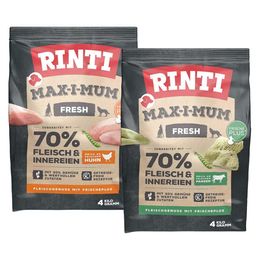Rinti Max-i-Mum Huhn und Pansen Mixpaket Hunde-Trockenfutter ohne Zuckerzusatz 2x4kg