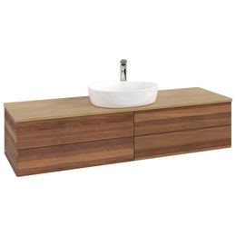 Villeroy & Boch Villeroy und Boch Antao Waschtisch-Unterschrank K25051HM 160x36x50cm, Hahnlochbohrung, Waschbeckenplattenfarbe honey oak, warm walnut