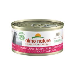 Almo Nature HFC Megapack Huhn mit H&uuml;hnerleber Katzen-Nassfutter getreidefrei 6x70g