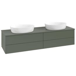 Villeroy & Boch Villeroy und Boch Antao Waschtisch-Unterschrank K28010HL 160x36x50cm, Waschbeckenplattenfarbe Lack, leaf green matt lacquer