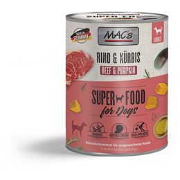 MAC's Dog Rind und K&uuml;rbis Hunde-Nassfutter getreidefrei 6x800g