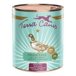 Terra Canis Ente mit K&uuml;rbis, Erdbeeren und Holunder Hunde-Nassfutter getreidefrei 6x800g