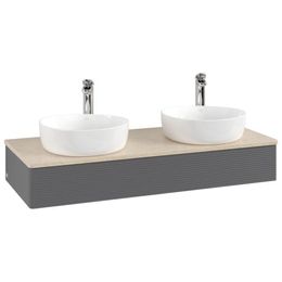 Villeroy & Boch Villeroy und Boch Antao Waschtisch-Unterschrank K13153GK 120x19x50cm, Hahnloch, Waschbeckenplattenfarbe botticino, anthracite matt lacquer