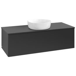 Villeroy & Boch Villeroy und Boch Antao Waschtisch-Unterschrank K32010PD 120x36x50cm, Waschbeckenplattenfarbe Lack, black matt lacquer