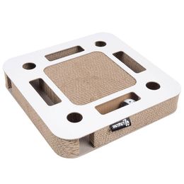 District70 Kratzpappe Spy Kratzm&ouml;bel mit Spielzeug weiss