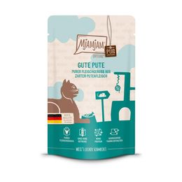 MjAMjAM Quetschie purer Fleischgenuss gute Pute pur Katzen-Nassfutter hoher Fleischanteil 12x125g