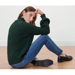 Tchibo - Strickpullover mit Stehkragen - Damen - Gr. M - dunkelgr&uuml;n