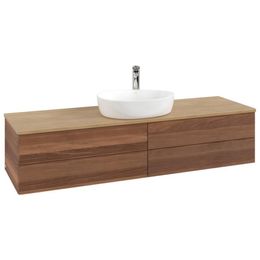 Villeroy & Boch Villeroy und Boch Antao Waschtisch-Unterschrank K25151HM 160x36x50cm, Hahnlochbohrung, Waschbeckenplattenfarbe honey oak, warm walnut