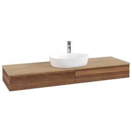 Villeroy & Boch Villeroy und Boch Antao Waschtisch-Unterschrank K14051HM 160x19x50cm, Hahnlochbohrung, Waschbeckenplattenfarbe honey oak, warm walnut