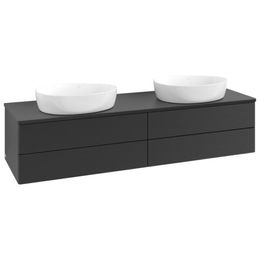 Villeroy & Boch Villeroy und Boch Antao Waschtisch-Unterschrank K28110PD 160x36x50cm, Waschbeckenplattenfarbe Lack, black matt lacquer
