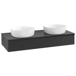 Villeroy & Boch Villeroy und Boch Antao Waschtisch-Unterschrank K13110PD 120x19x50cm, Waschbeckenplattenfarbe Lack, black matt lacquer