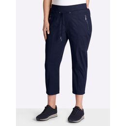 sheego Gro&szlig;e Gr&ouml;&szlig;en 7/8-Hose mit Rei&szlig;verschluss-Taschen, marine, Gr&ouml;&szlig;e 44 - Damen