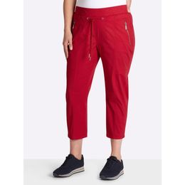 sheego Gro&szlig;e Gr&ouml;&szlig;en 7/8-Hose mit Rei&szlig;verschluss-Taschen, rot, Gr&ouml;&szlig;e 46 - Damen