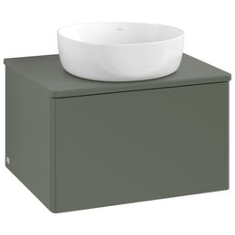 Villeroy & Boch Villeroy und Boch Antao Waschtisch-Unterschrank K29050HL 60x36x50cm, Hahnloch, Waschbeckenplattenfarbe Lack, leaf green matt lacquer
