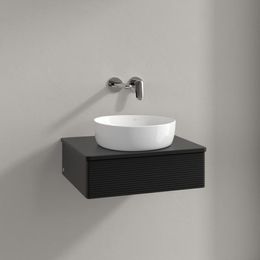 Villeroy & Boch Villeroy und Boch Antao Waschtisch-Unterschrank K07110PD 60x19x50cm, Waschbeckenplattenfarbe Lack, black matt lacquer