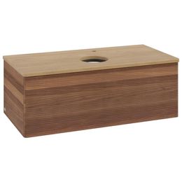 Villeroy & Boch Villeroy und Boch Antao Waschtisch-Unterschrank K31151HM 100x36x50cm, Hahnloch, Waschbeckenplattenfarbe honey oak, warm walnut