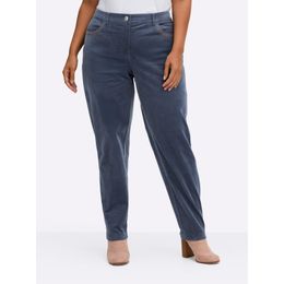 sheego Gro&szlig;e Gr&ouml;&szlig;en Chinohose mit dehnbaren N&auml;hten, rauchblau, Gr&ouml;&szlig;e 44 - Damen