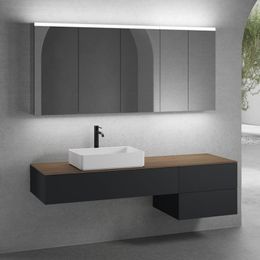 neoro n50 M&ouml;belanlage B: 180 cm mit 3 Ausz&uuml;gen, Waschtisch B: 58 cm wei&szlig; matt, mit Spiegelschrank f&uuml;r die Schweiz,,
