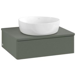 Villeroy & Boch Villeroy und Boch Antao Waschtisch-Unterschrank K07150HL 60x19x50cm, Hahnloch, Waschbeckenplattenfarbe Lack, leaf green matt lacquer