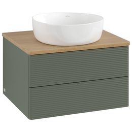 Villeroy & Boch Villeroy und Boch Antao Waschtisch-Unterschrank K18111HL 60x36x50cm, Waschbeckenplattenfarbe honey oak, leaf green matt lacquer