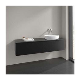 Villeroy & Boch Villeroy und Boch Antao Waschtisch-Unterschrank K38010PD 160x36x50cm, Waschbeckenplattenfarbe Lack, black matt lacquer