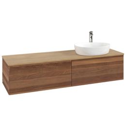 Villeroy & Boch Villeroy und Boch Antao Waschtisch-Unterschrank K38051HM 160x36x50cm, Hahnlochbohrung, Waschbeckenplattenfarbe honey oak, warm walnut