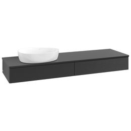 Villeroy & Boch Villeroy und Boch Antao Waschtisch-Unterschrank K15110PD 160x19x50cm, Waschbeckenplattenfarbe Lack, black matt lacquer
