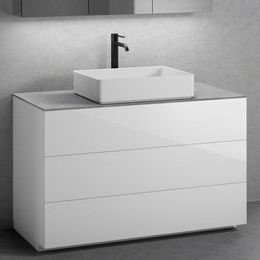 neoro n50 Unterschrank B: 120 cm mit 3 Ausz&uuml;gen, Waschtisch B: 58 cm wei&szlig; matt,, BN0065WM+BN0454WH+BN0404C3,