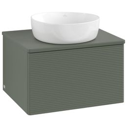 Villeroy & Boch Villeroy und Boch Antao Waschtisch-Unterschrank K29150HL 60x36x50cm, Hahnloch, Waschbeckenplattenfarbe Lack, leaf green matt lacquer