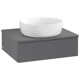 Villeroy & Boch Villeroy und Boch Antao Waschtisch-Unterschrank K07050GK 60x19x50cm, Hahnloch, Waschbeckenplattenfarbe Lack, anthracite matt lacquer