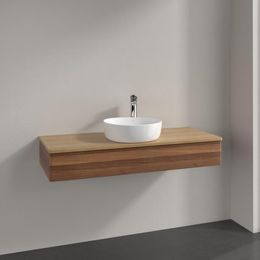 Villeroy & Boch Villeroy und Boch Antao Waschtisch-Unterschrank K10051HM 120x19x50cm, Hahnloch, Waschbeckenplattenfarbe honey oak, warm walnut