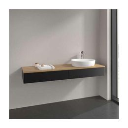 Villeroy & Boch Villeroy und Boch Antao Waschtisch-Unterschrank K16051PD 160x19x50cm, Hahnlochbohrung, Waschbeckenplattenfarbe honey oak, black matt lacquer