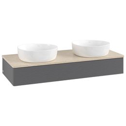 Villeroy & Boch Villeroy und Boch Antao Waschtisch-Unterschrank K13113GK 120x19x50cm, Waschbeckenplattenfarbe botticino, anthracite matt lacquer