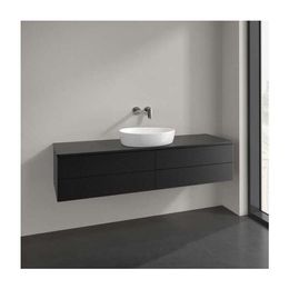 Villeroy & Boch Villeroy und Boch Antao Waschtisch-Unterschrank K25150PD 160x36x50cm, Hahnlochbohrung, Waschbeckenplattenfarbe Lack, black matt lacquer