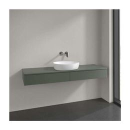 Villeroy & Boch Villeroy und Boch Antao Waschtisch-Unterschrank K14050HL 160x19x50cm, Hahnlochbohrung, Waschbeckenplattenfarbe Lack, leaf green matt lacquer