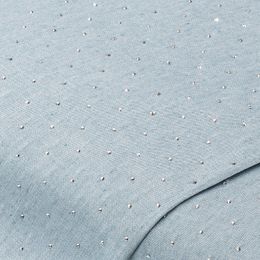 buttinette Leichter Jeansstoff (Hemdenjeans) &bdquo;Glitzersteine&ldquo;, hellblau
