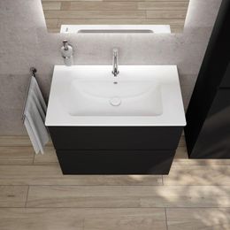 Duravit ME by Starck Waschtisch, evineo ineo5 evo Unterschrank B: 81 cm, 2 Ausz&uuml;ge, mit Griffmulde,, 233683AC00+BE0720BM,