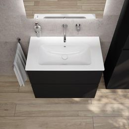 Duravit ME by Starck Waschtisch, evineo ineo5 evo Unterschrank B: 81 cm, 2 Ausz&uuml;ge, mit Griffmulde,, 233683AA60+BE0720BM,