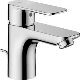 Hansa HansaBASIC Waschtischarmatur 55402243 mit Ablaufgarnitur, flexible Druckschl&auml;uche, Ausladung 101mm, chrom