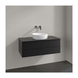 Villeroy & Boch Villeroy und Boch Antao Waschtisch-Unterschrank K20150PD 100x36x50cm, Hahnloch, Waschbeckenplattenfarbe Lack, black matt lacquer