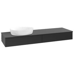 Villeroy & Boch Villeroy und Boch Antao Waschtisch-Unterschrank K15050PD 160x19x50cm, Hahnlochbohrung, Waschbeckenplattenfarbe Lack, black matt lacquer