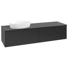 Villeroy & Boch Villeroy und Boch Antao Waschtisch-Unterschrank K37050PD 160x36x50cm, Hahnlochbohrung, Waschbeckenplattenfarbe Lack, black matt lacquer