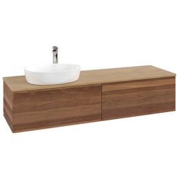 Villeroy & Boch Villeroy und Boch Antao Waschtisch-Unterschrank K37051HM 160x36x50cm, Hahnlochbohrung, Waschbeckenplattenfarbe honey oak, warm walnut