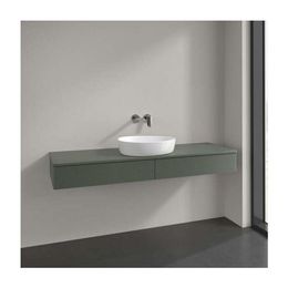 Villeroy & Boch Villeroy und Boch Antao Waschtisch-Unterschrank K14150HL 160x19x50cm, Hahnlochbohrung, Waschbeckenplattenfarbe Lack, leaf green matt lacquer