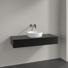 Villeroy & Boch Villeroy und Boch Antao Waschtisch-Unterschrank K10110PD 120x19x50cm, Waschbeckenplattenfarbe Lack, black matt lacquer